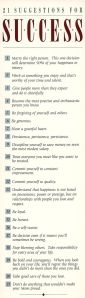 21 suggestions for success. | living your best